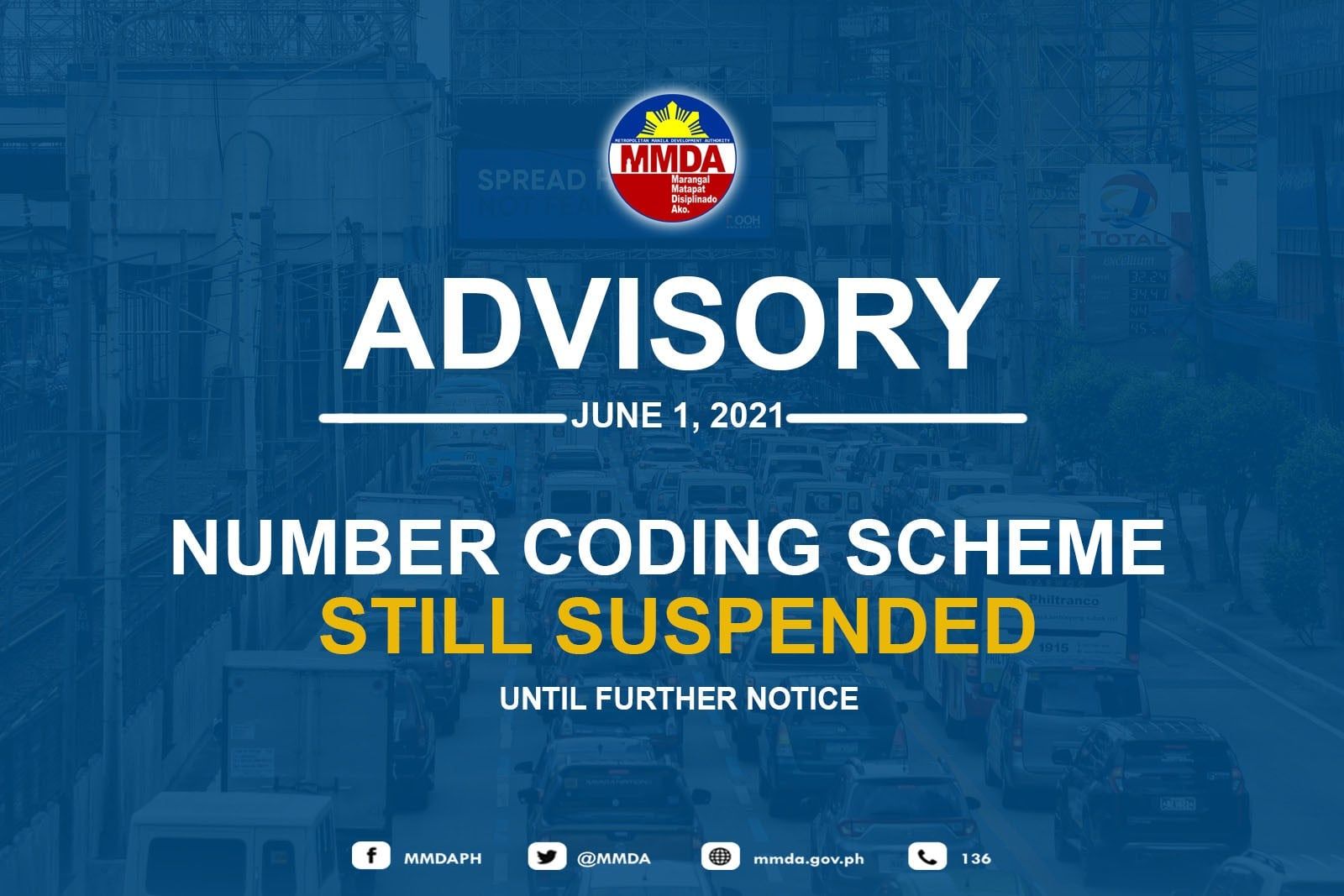 The MMDA's Number Coding Still Suspended Under GCQ The MMDA's Number Coding Still Suspended Under GCQ