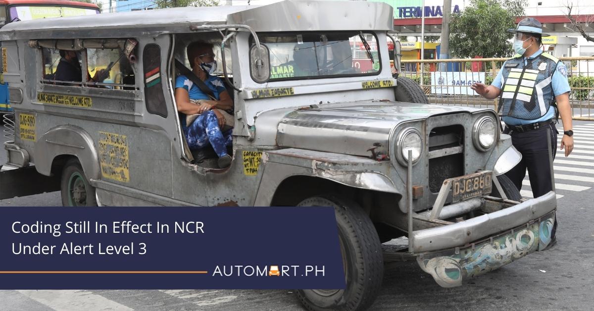 Coding still in effect in NCR under Alert Level 3